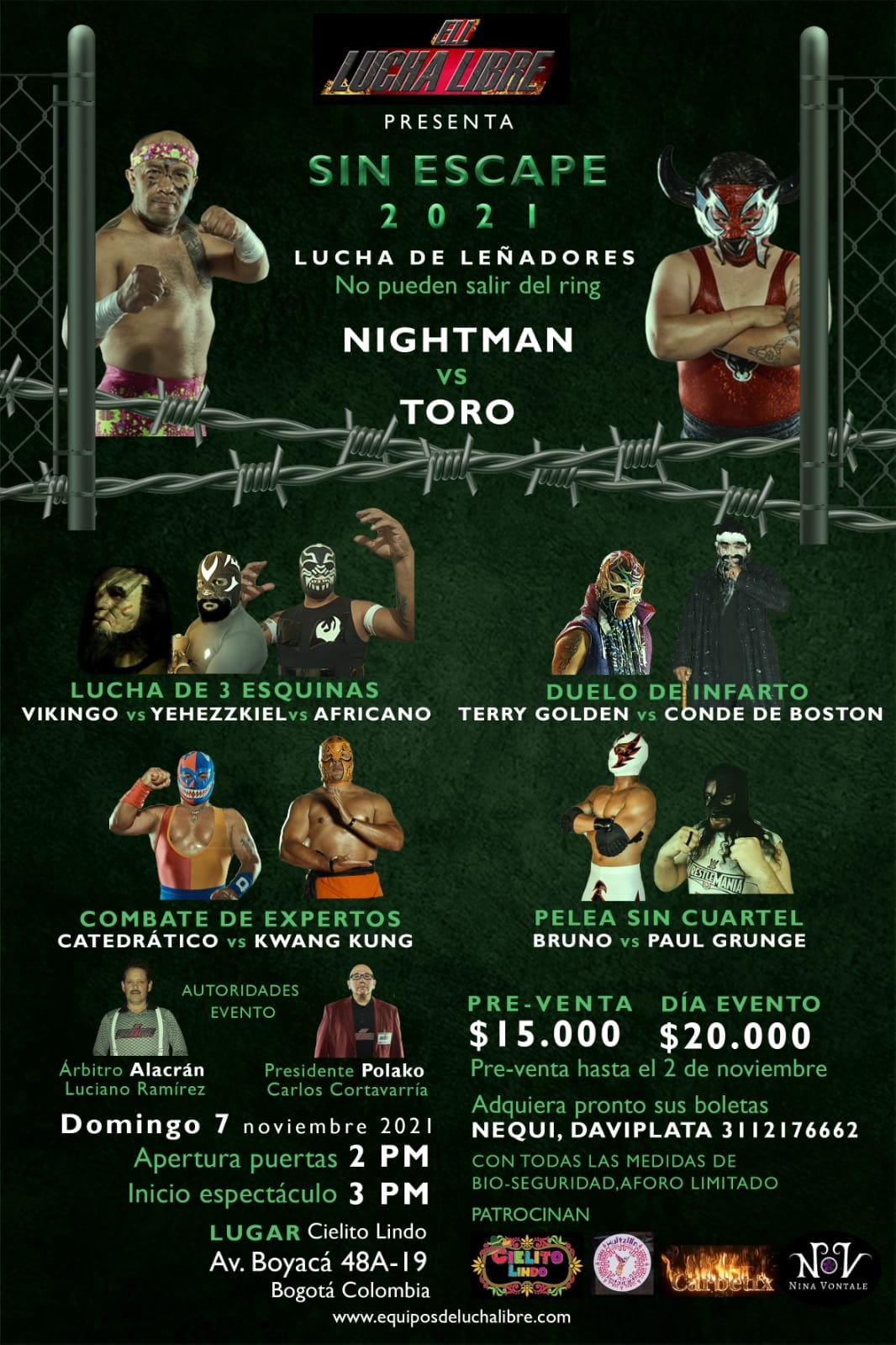 SIN ESCAPE 2021 - EQUIPOS DE LUCHA LIBRE